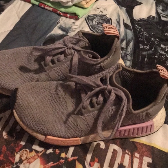 adidas | Shoes | Adidas Gray With Pink Rmd | Poshmark